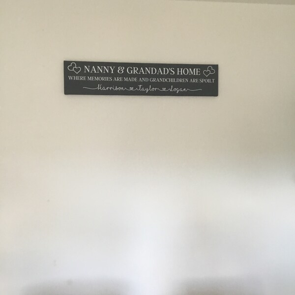 Personalised Nanny and Grandads House Sign, Grandparents House Sign ...