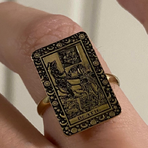 Sterling Silver Death Tarot Card Ring, Astrology Jewelry - Etsy