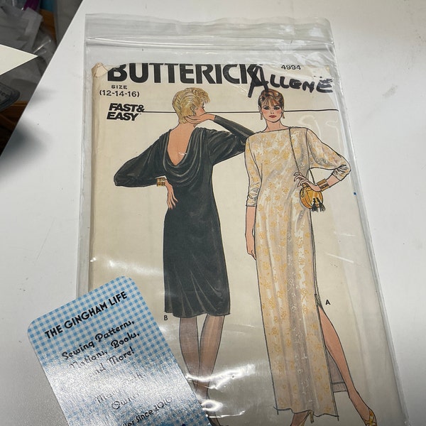 70s Butterick 4161 Junior Dress Pattern in Knee and Floor Lengths ...