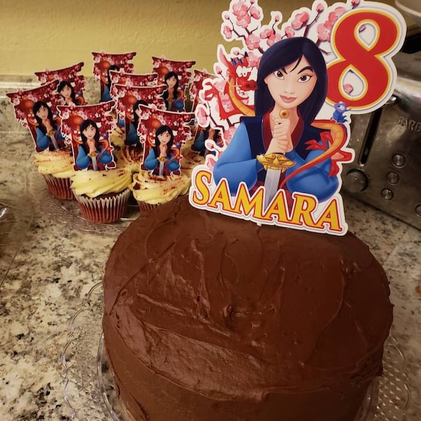 Mulan Cake Topper, Custom Cake Topper, Personalized Cake Topper, Disney ...