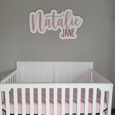 Large Wood Name Sign, Nursery Name Sign, Hunter Nursery , Above Crib ...