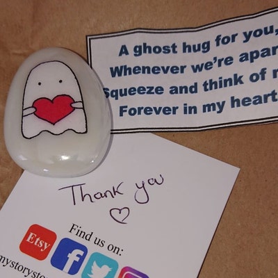 Ghost Hug, Ghost, Miss You, Personalised, Good Luck, Keepsake, Small ...