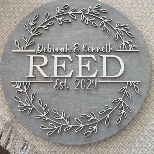 Wedding Sign, Rustic Last Name Sign, House Warming Gift, Family Name ...