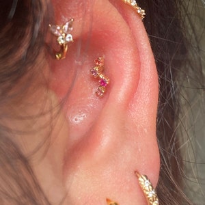 Dainty Hoop Helix Piercing 14K Real Gold Hinge Hoop Piercing, Septum ...