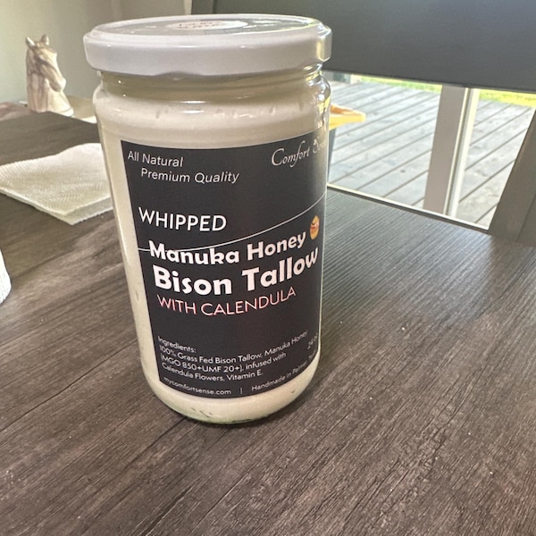 Manuka Honey & Bison With CALENDULA Whipped Tallow Cream With 850+MGO ...