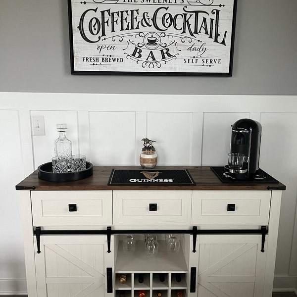 Coffee & Cocktail Bar Sign Bar Cart Personalized Name Sign Custom ...