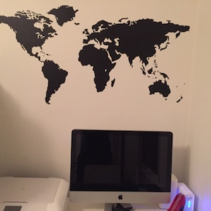 Large World Map Decal . Removable World Map Wall Stickers . Colorful ...