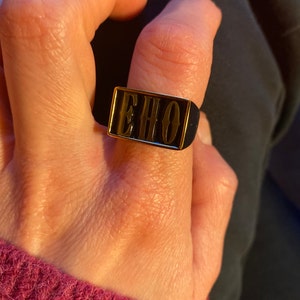 Customized 5 Letters Monogram Ring Name Ring Personalized Initials Gift ...