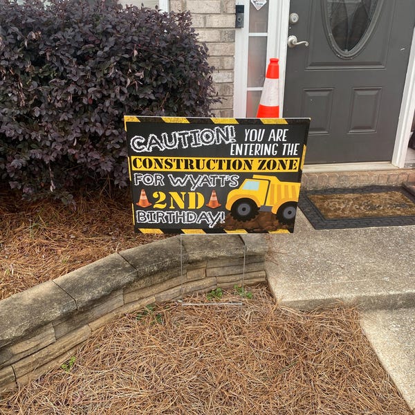 Construction Birthday Yard Sign, Construction Birthday Sign ...