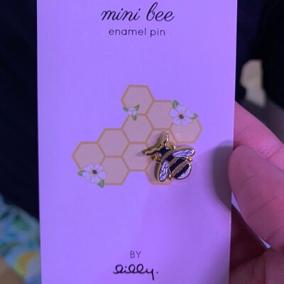 Mini Bee Pin, Tiny Gold Hard Enamel Honeybee Lapel Pin Badge, Nature ...