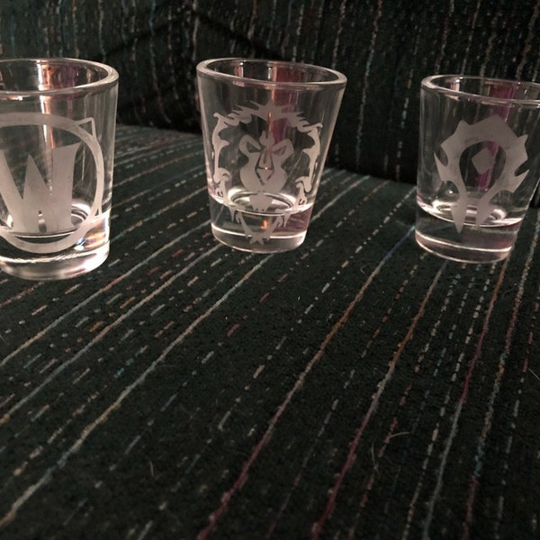 World of Warcraft Etched Shot Glass Set of 3 Fan Art - Etsy
