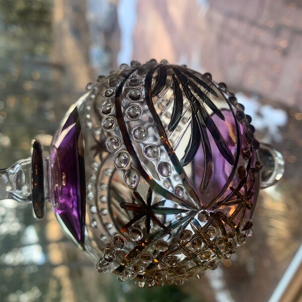 Crisscross Design, Multi-colored, Christmas Ball Ornament, Handblown ...