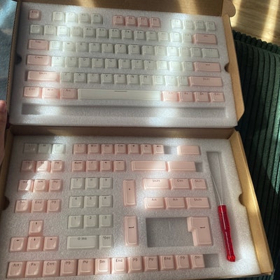 White Graffiti Keycaps Set, Mechanical Keyboard Keycaps Set, XDA PBT ...