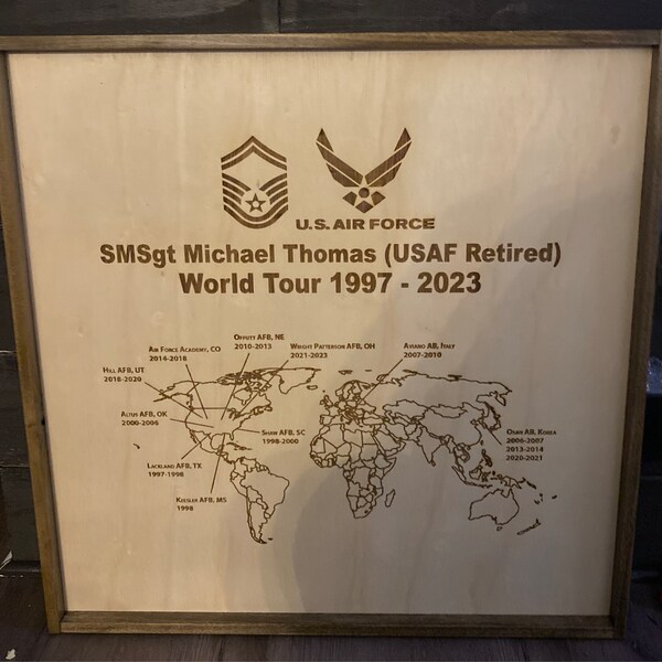 Custom Carved Military US Flag Clock - Etsy