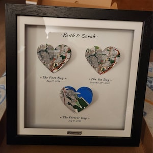 Personalised Map Gift Frame. by A GIFT OF HAPPINESS. Anniversary Gift ...