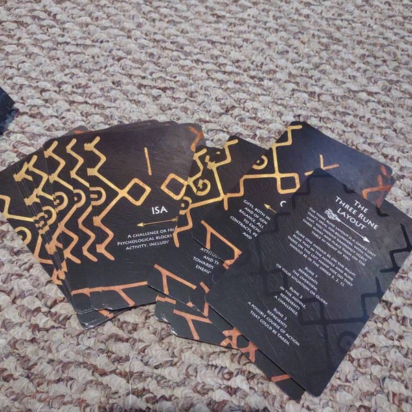 Golden Runes Oracle Norse Cards 24 Cards Oracle Oracle Deck Fortune ...
