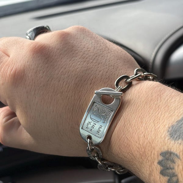 Barbed Wire Chain Bracelet, Punk Rock Bracelet, Silver Chain Jewelry ...