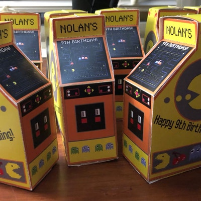 PDF Template Retro Inspired Arcade Machine Party Favor Box Personalized ...