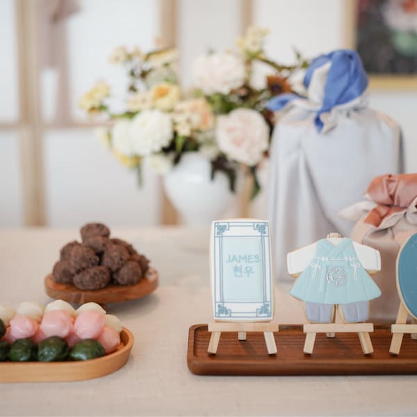 Modern Korean Dol Doljanchi Doljabi Baek-il Hanbok Custom Cookie Set ...