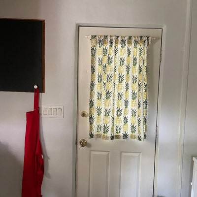 Pleated Lynn Block Print Cafe Curtain Tier Curtains Kitchen - Etsy