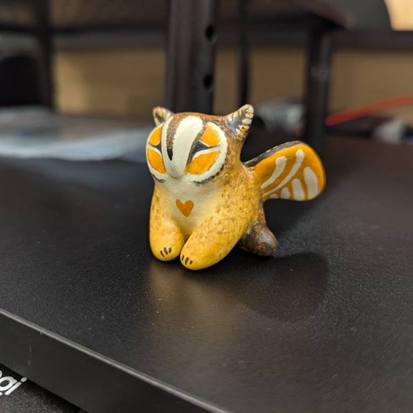 White Owl Griffin Figurine Snowy Gryphon Sculpture TO ORDER Tiny Clay ...