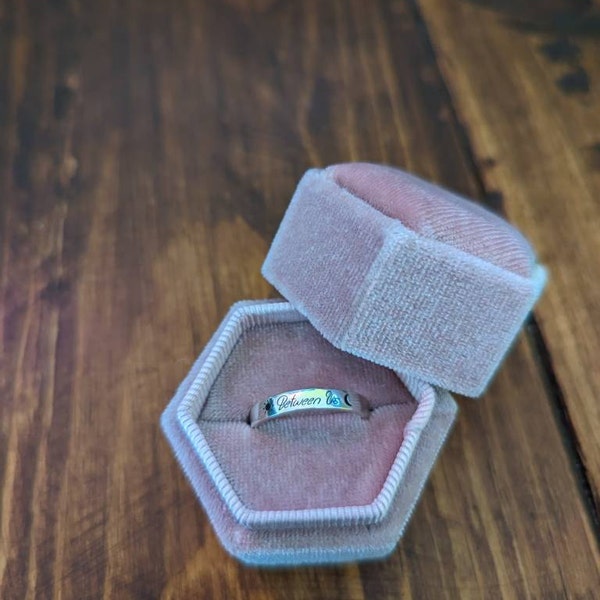 Personalized 3mm Sterling Silver Ring, Engraved Ring, Secret Message ...