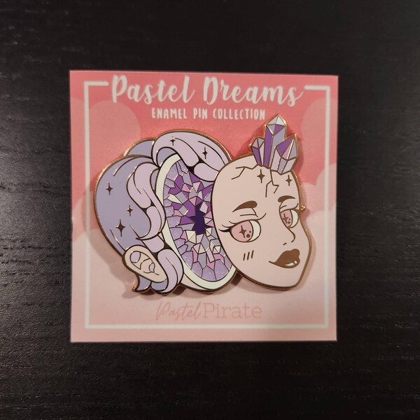 Crystallization Enamel Pin, Kawaii Anime Girl Lapel Pin, Cute Trippy ...