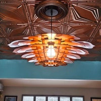 Wood Flower Ceiling Light, DAISY Pendant Light Fixture, Wood Pendant ...