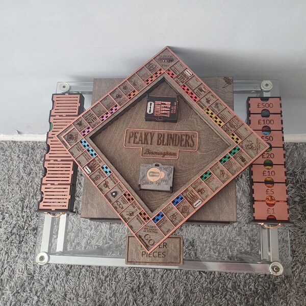 FULLY Personalised Customopoly Wooden Board Game With Turntable, Bank ...