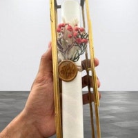 Vintage Metal Glass Box for Letter Love Scroll Letter Box Boyfriend ...