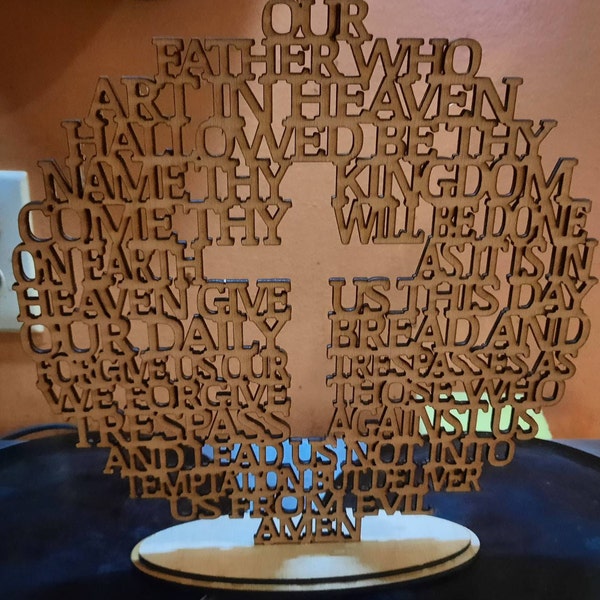 Catholic Lord's Prayer Our Father Circle With Cross - Laser Cut File ...