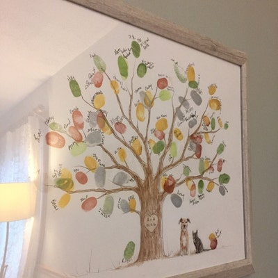 Wedding Guest Book Baby Shower EXTRA SMALL Tree Thumbprint Tree up to ...