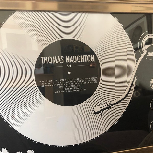 Custom Vinyl Record Poster | Personalized Print, Black | Gift for Music ...