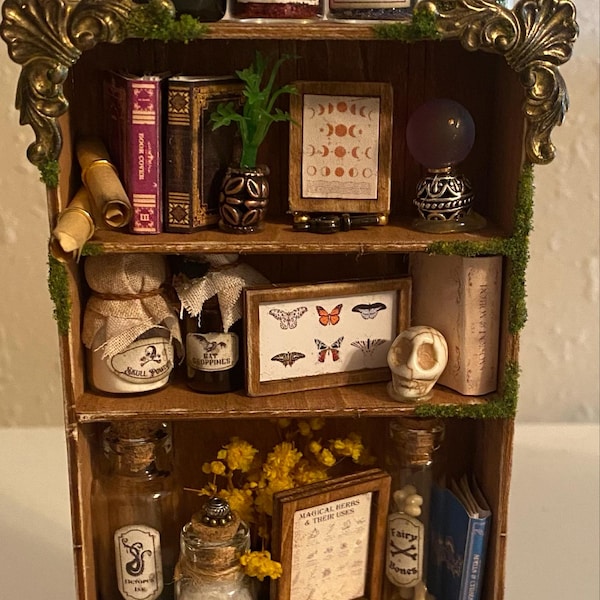 DIY KIT | Miniature Fairy Witch Desk | Dollhouse Apothecary Desk ...