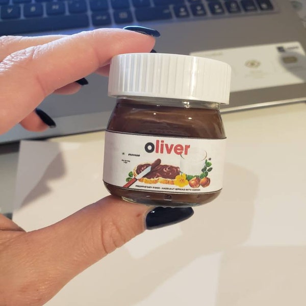 Personalised Mini Nutella Jar Label Digital File - Etsy