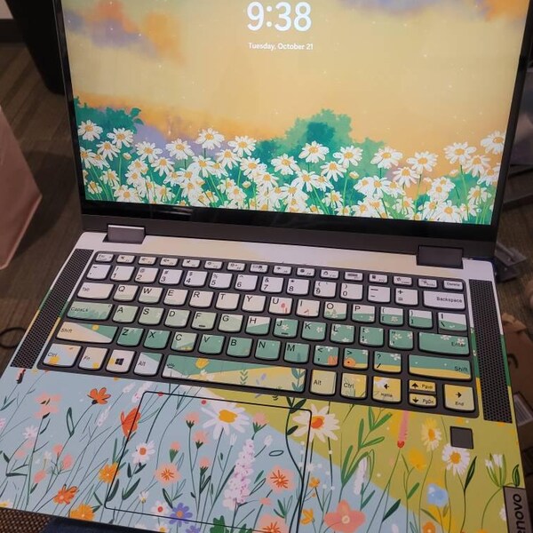 Laptop Skin Lenovo Yoga 9i Vinyl Decal Personalized Customizable White ...