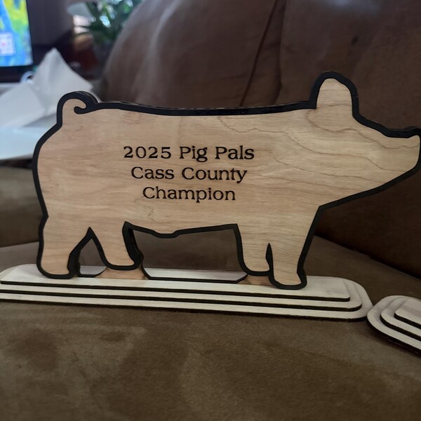 Customizable Pig Hog Stall Tag or Name Plate Label for Fairs and ...