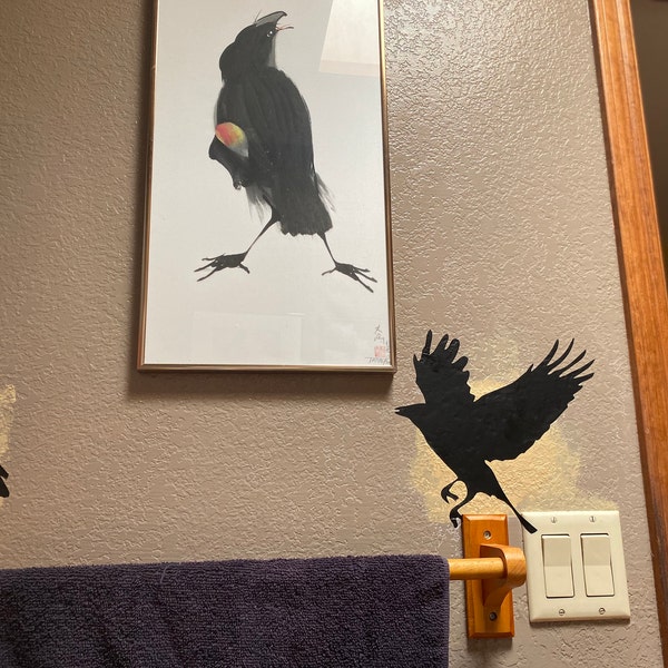 Crow Decals, Set of 10, Black Bird Halloween Fall Field Raven Window ...