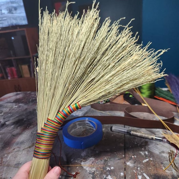 Emerald Green Handled Slip Broom, Paint Brush, Hake, Handmade Corn ...