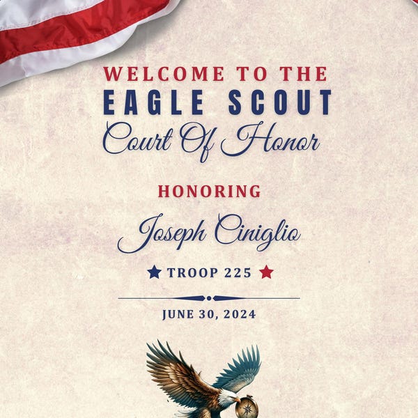 Court of Honor Canva Template Invitation With Photos - Eagle ...