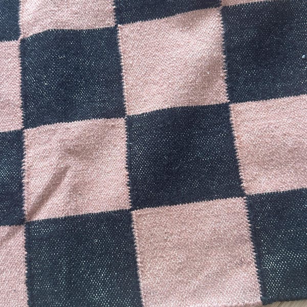 Jute Checkerboard Rug, Handmade Checkered Rug, Jute Runner Rug, Home ...