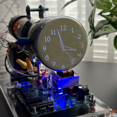Oscilloscope Clock or Scope Clock New Design Century Font Wifi Included ...