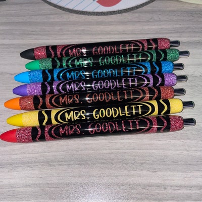Custom Teacher Crayola Crayon Epoxy Pens - Etsy