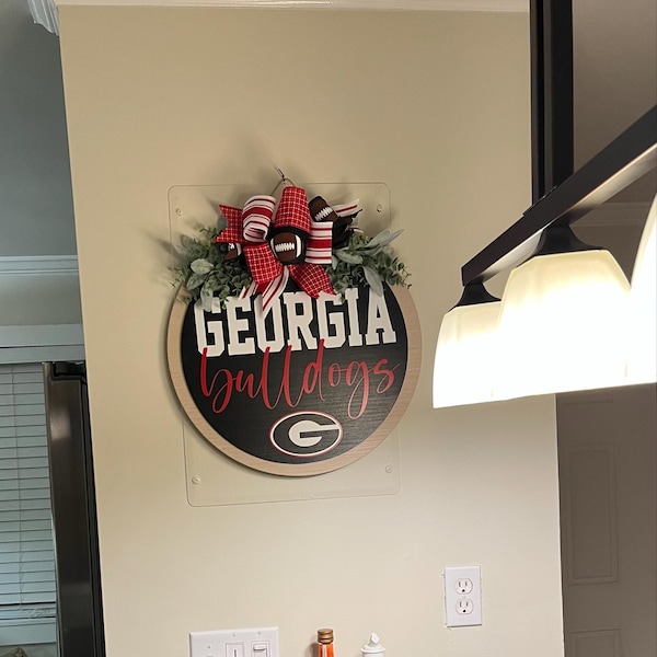 Georgia Door Wreath | Front Door Decor | UGA Door Hanger | Front Door ...