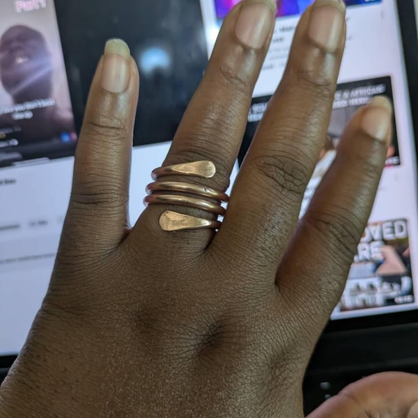 Pure 100% Copper Wrap Ring, Arthritis Thumb Ring, Solid Copper Ring ...