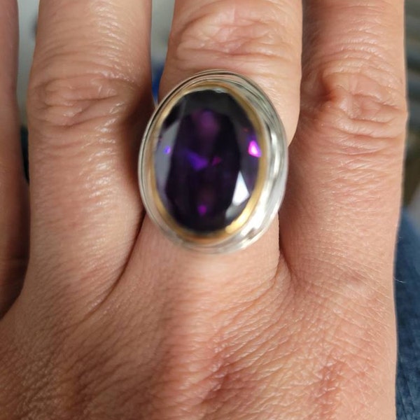 Amethyst Ring, Handmade Women Ring, Turkish Handmade, Silver Ladies ...