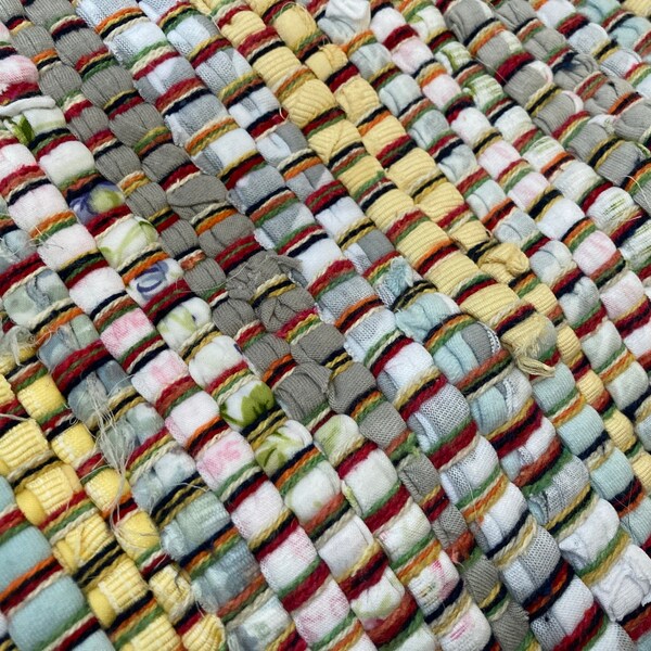 Green Rag Rug- Recycled Cotton Rags- 70x105cm - Etsy UK