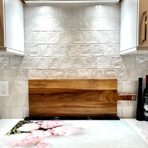 Abstract Waves Backsplash Blue Wall Tempered Turquoise Glass | Etsy