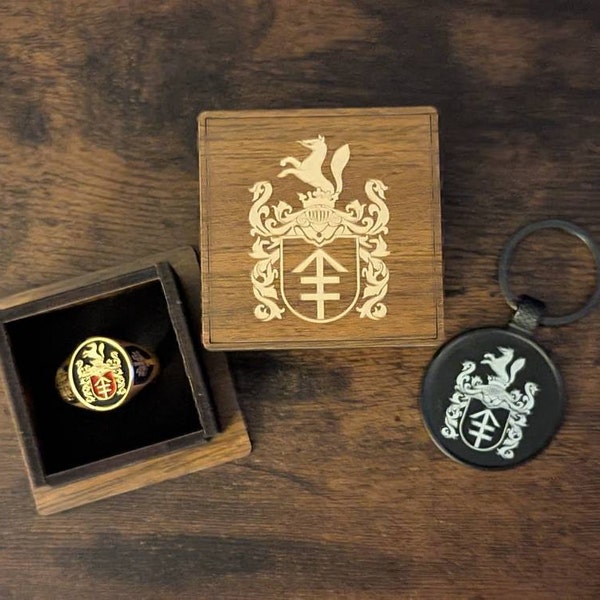 Crest Ring, Family Crest Signet Ring Christmas Gift, Coat of Arms Ring ...