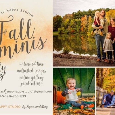 Fall Mini Session Template Photography Marketing Board Fall Minis Psd ...